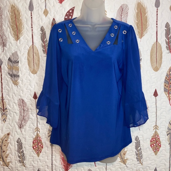 Adele & May | Tops | Adele May Caged Blouse Lg | Poshmark